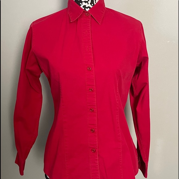 Tops | Womens Red Button Down Shirt | Poshmark